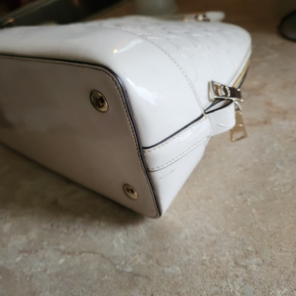 Coach | Bags | Coach Signature Cora Ivory Patent Leather Dome Satchel ...